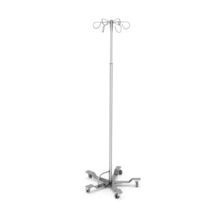 Stainless Steel Medical IV Stand - 68" to 108" Height, 4 or 6 Hooks